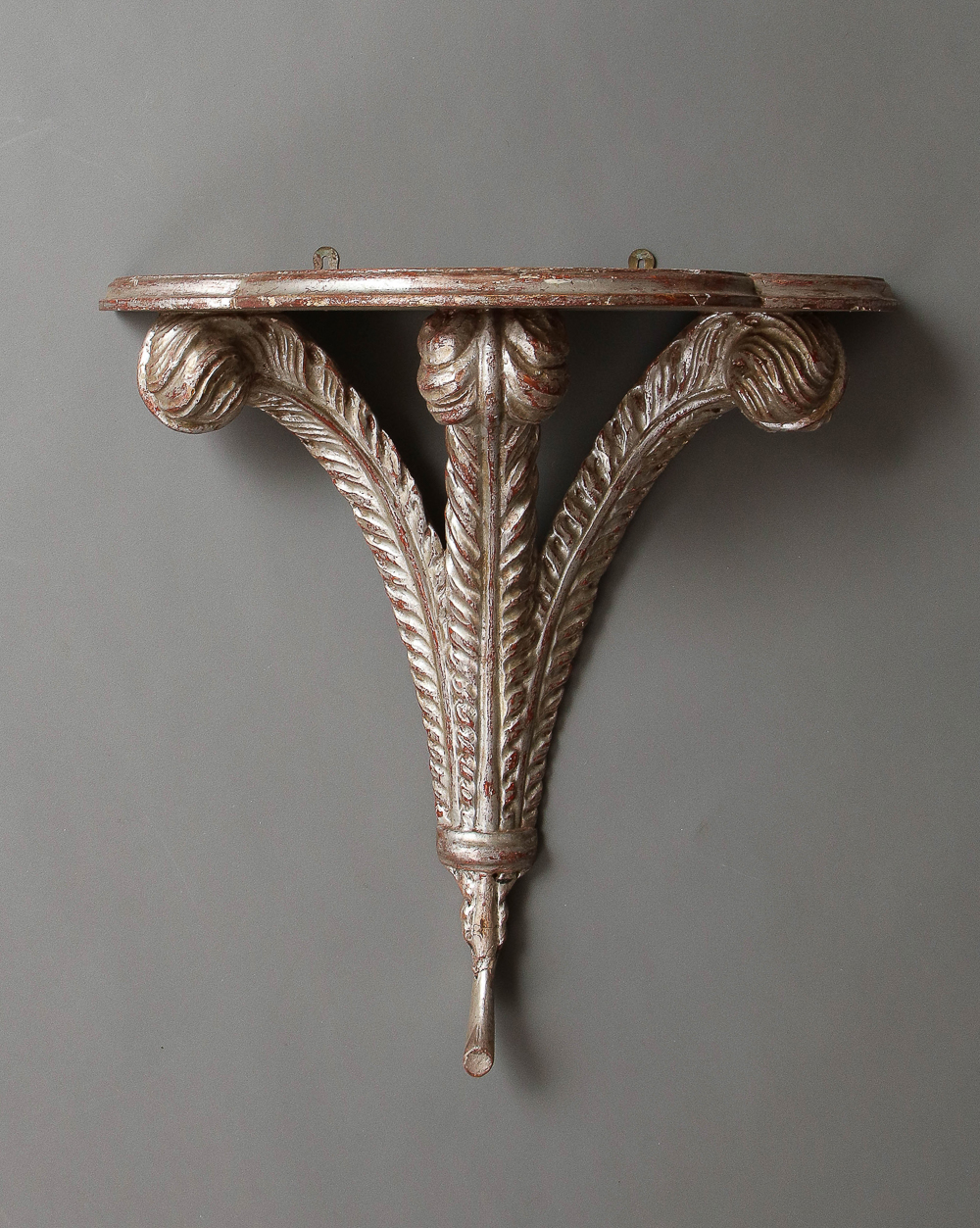 Pair of George III Style Silvered Wood Wall Brackets by | Liz O'Brien